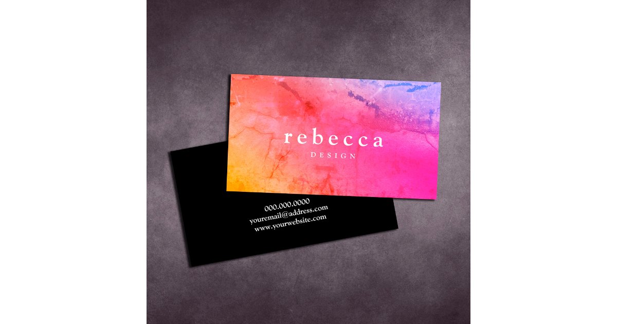 Elegant abstract vibrant colorful graphic design business card | Zazzle