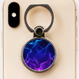 Elegant Abstract Waves -blue and purple- Phone Ring Stand | Zazzle