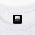 Elegant add logo text square black fabric clothing labels | Zazzle