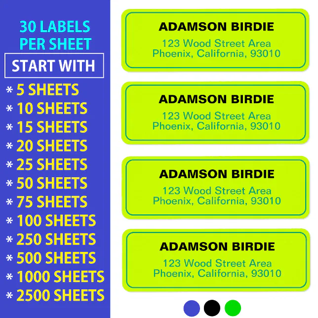 Elegant Address Stickers for Mail (Green Labels) | Zazzle