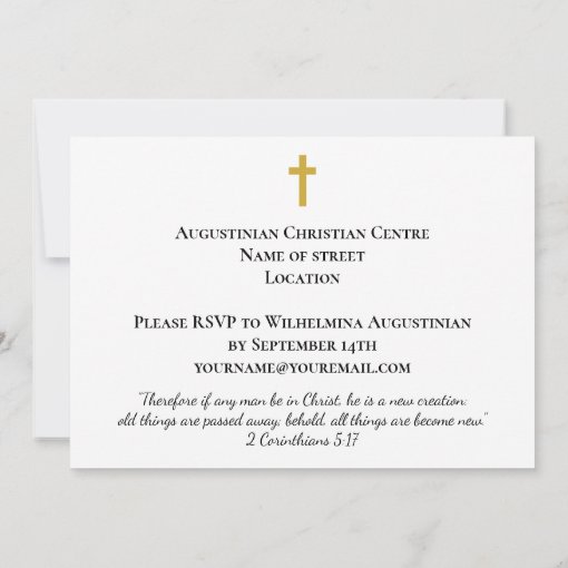 Elegant Adult Baptism Invitation | Zazzle