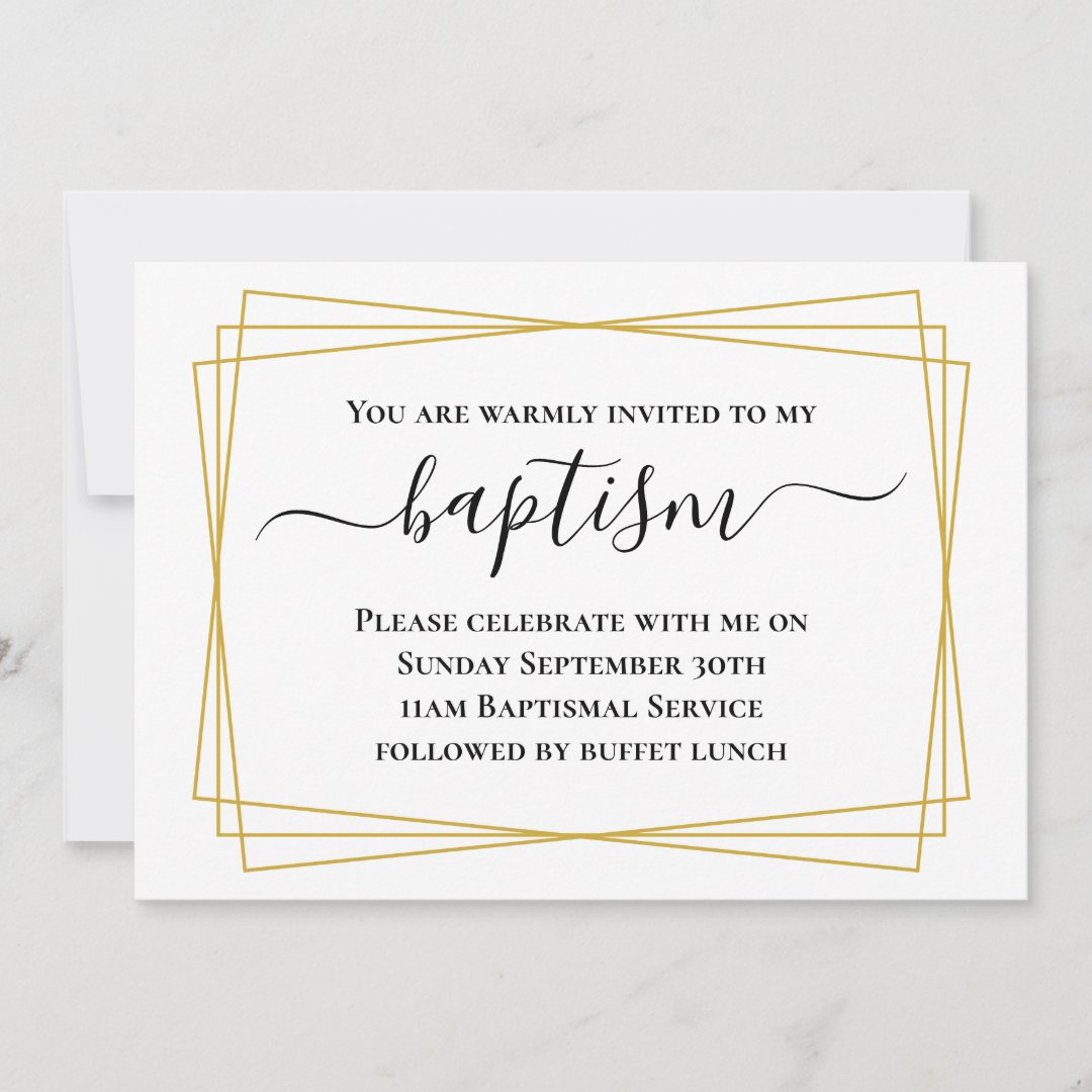 Elegant Adult Baptism Invitation | Zazzle