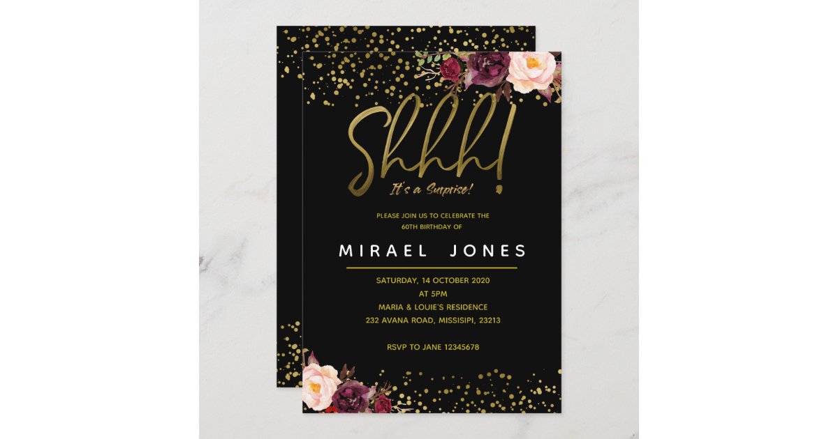 Elegant Adult Birthday Party Invitation Zazzle
