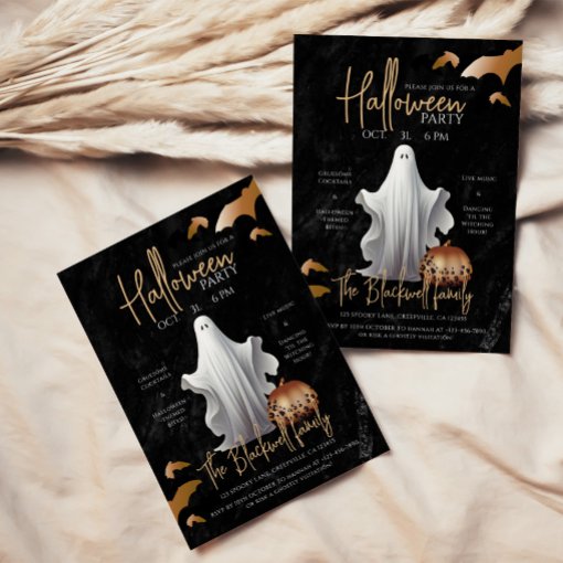 Elegant Adult Halloween Party Invitation Template | Zazzle
