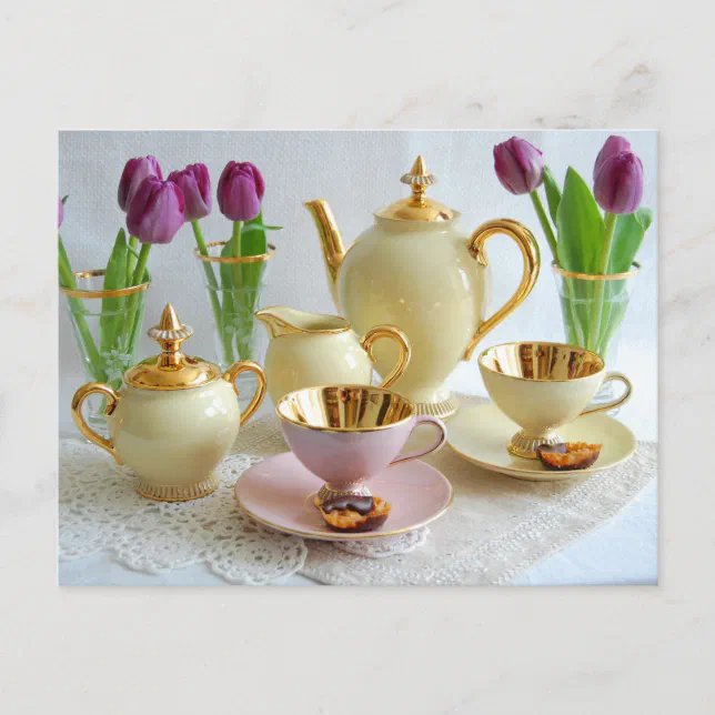 Elegant Afternoon Tea/Coffee Postcard | Zazzle