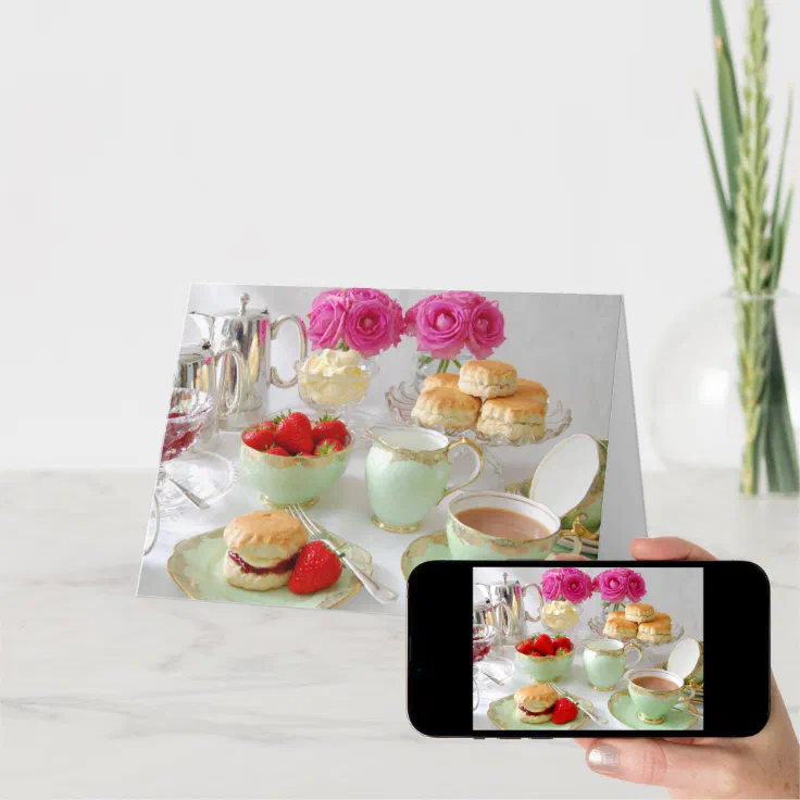 Elegant Afternoon Tea Greetings Card | Zazzle