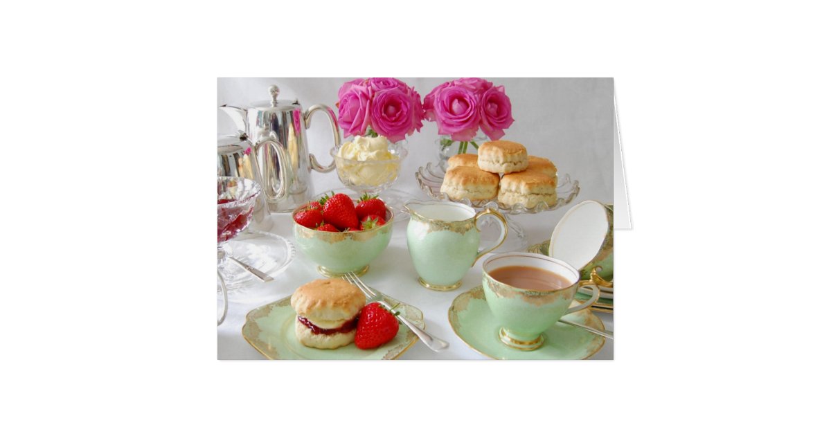 Elegant Afternoon Tea Greetings Card | Zazzle.com
