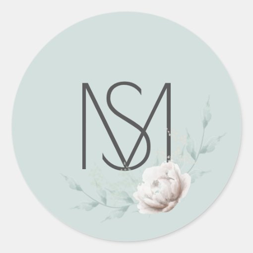 Elegant Alabaster Watercolor Peony Classic Round Sticker | Zazzle