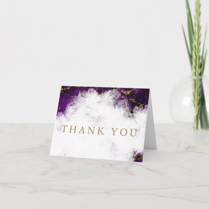 Elegant Amethyst Crystal Geode Thank You Card | Zazzle