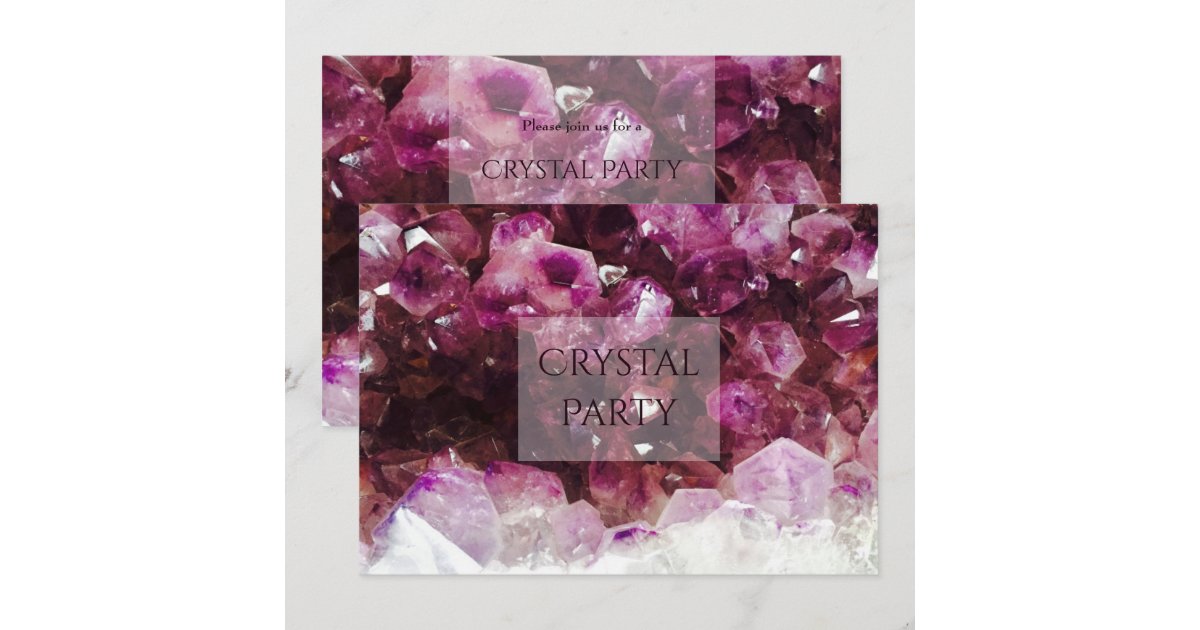 Elegant Amethyst Crystal Party Invitation | Zazzle