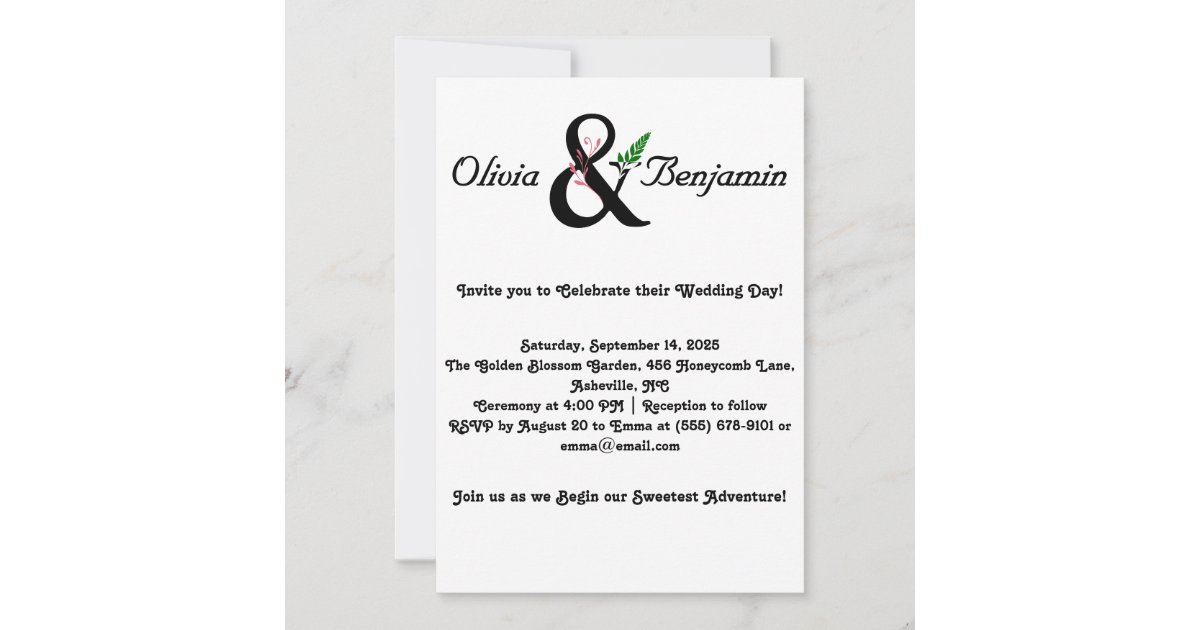 Elegant Ampersand & Script Wedding Design Invitation | Zazzle