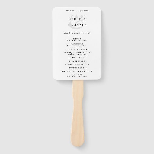 Elegant Ampersand Traditional Wedding Program Hand Fan | Zazzle
