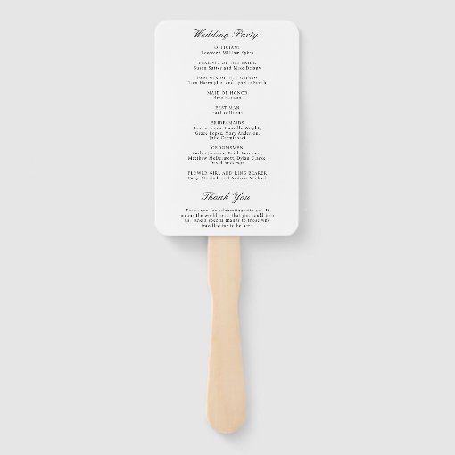 Elegant Ampersand Traditional Wedding Program Hand Fan | Zazzle