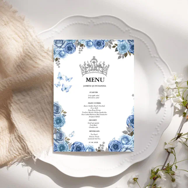 Elegant And Chic couple shower Bridal Shower Menu | Zazzle