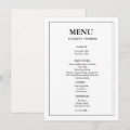Elegant And Chic couple shower Bridal Shower Menu | Zazzle