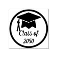 Elegant and Classy Grad Cap Class Year Rubber Stamp | Zazzle