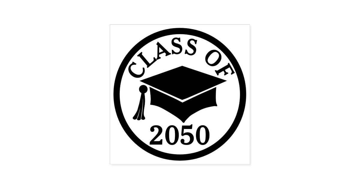 Elegant and Classy Grad Cap Class Year Self-inking Stamp | Zazzle