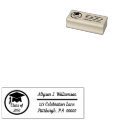 Elegant and Classy Grad Cap Year Return Address Rubber Stamp | Zazzle