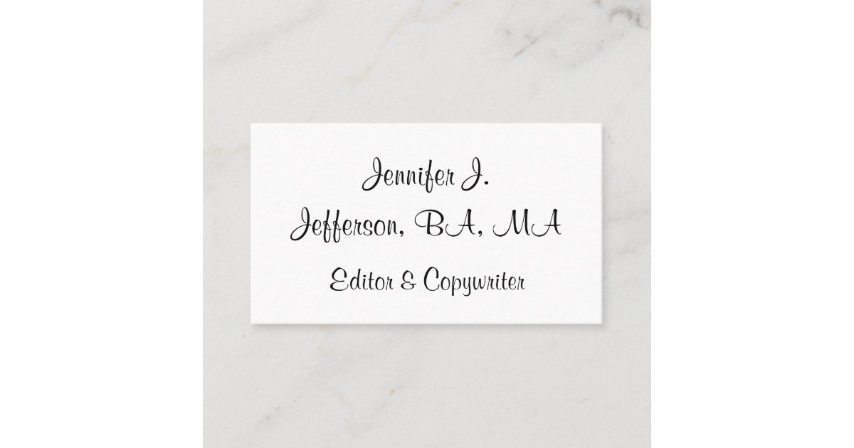 Elegant and Customizable Editor Business Card | Zazzle