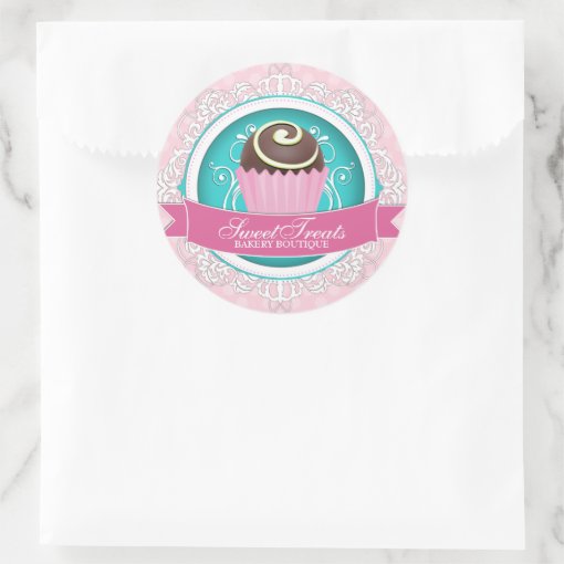 Elegant and Fun Bakery Box Stickers | Zazzle