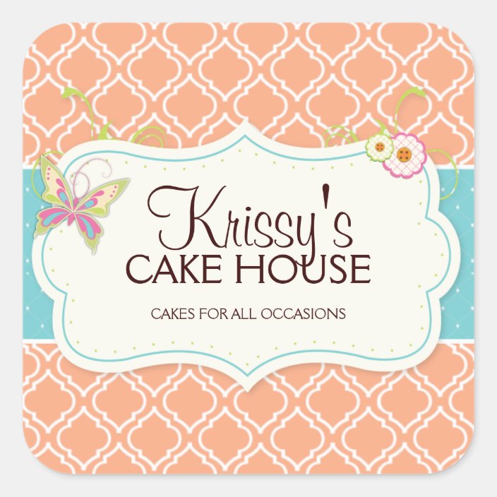 Elegant and Fun Bakery Box Stickers | Zazzle.com