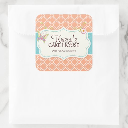 Elegant and Fun Bakery Box Stickers | Zazzle