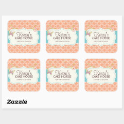 Elegant and Fun Bakery Box Stickers | Zazzle