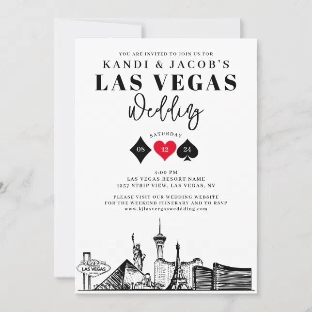 Elegant and Fun Las Vegas Wedding Invitation | Zazzle