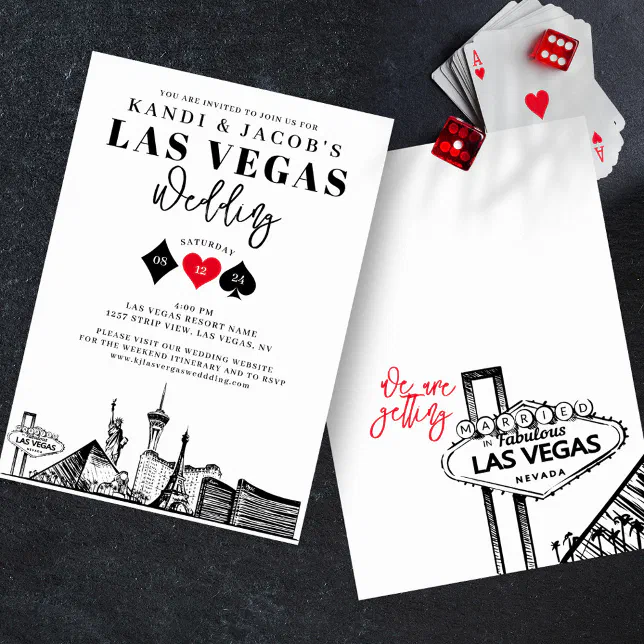 Elegant and Fun Las Vegas Wedding Invitation | Zazzle