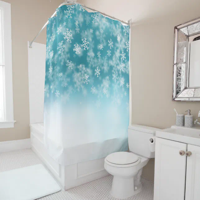 Elegant and Lovely Christmas Snowflakes | Curtain | Zazzle
