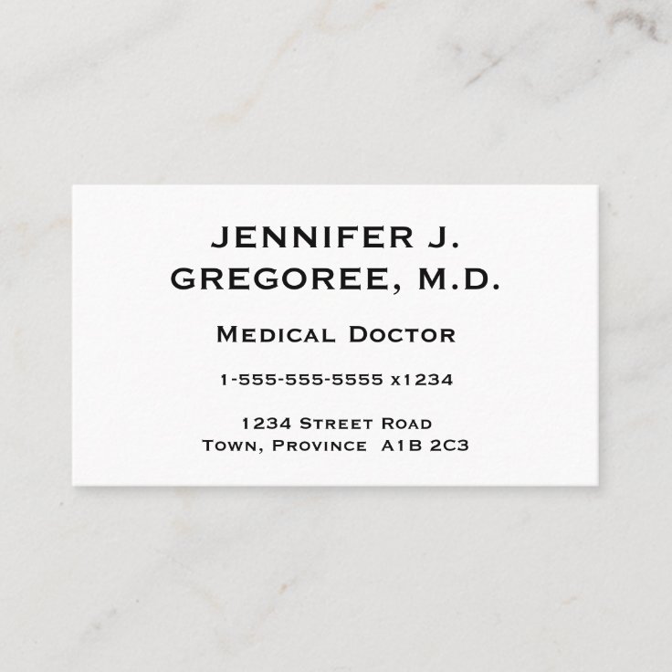 Elegant and Minimal Medical Doctor Business Card | Zazzle