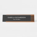 Elegant And Minimalist Black Desk Name Plate | Zazzle