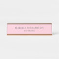 Elegant And Minimalist Pink Desk Name Plate | Zazzle