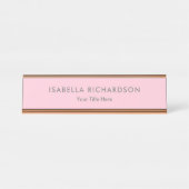 Elegant And Minimalist Pink Desk Name Plate | Zazzle