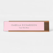 Elegant And Minimalist Pink Desk Name Plate | Zazzle