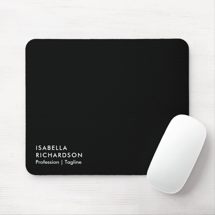 Elegant And Modern Black Mouse Pad | Zazzle.com