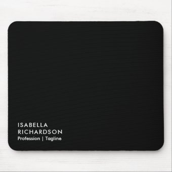 Elegant And Modern Black Mouse Pad | Zazzle