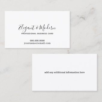elegant and modern handwriting calligraphy prof business card | Zazzle