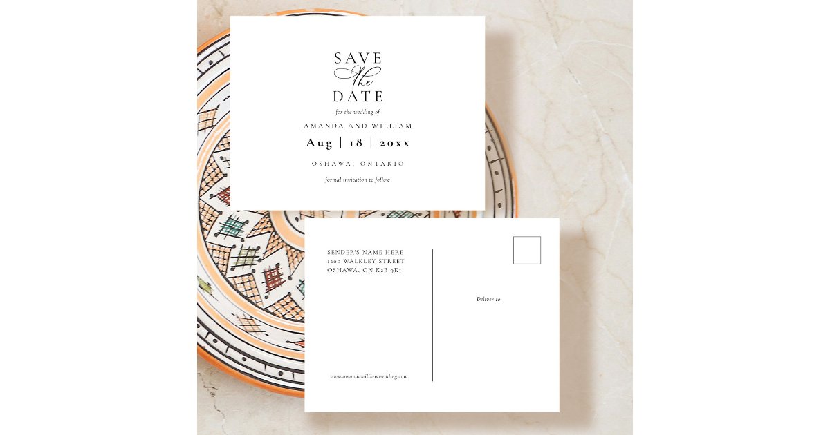 Elegant and Modern Save the Date Post Card | Zazzle