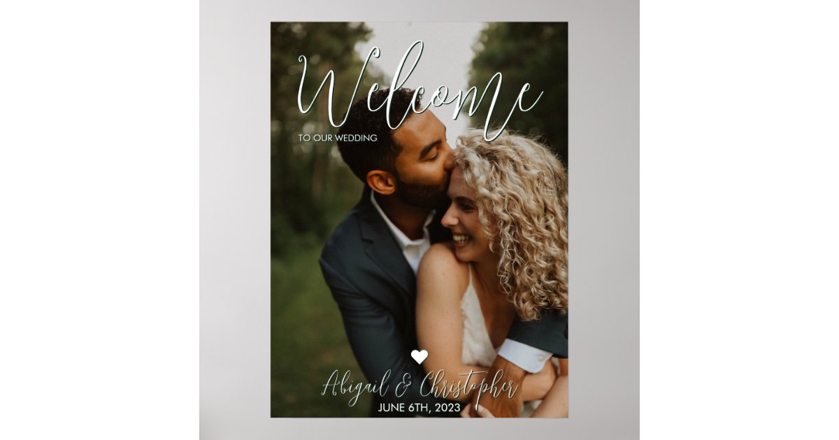 Elegant and Modern Simple Calligraphy Photo Script Poster | Zazzle