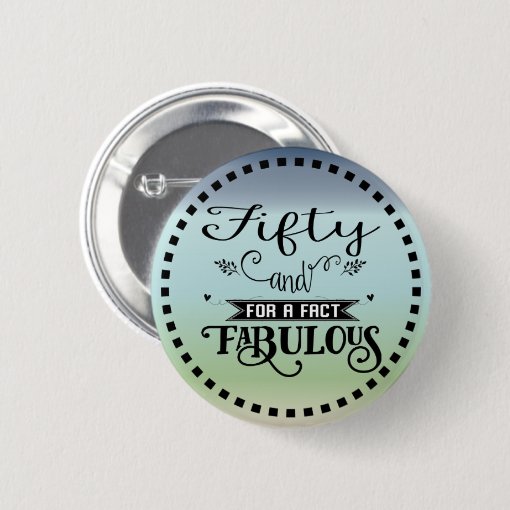 Elegant and Pretty 50th Birthday Button | Zazzle