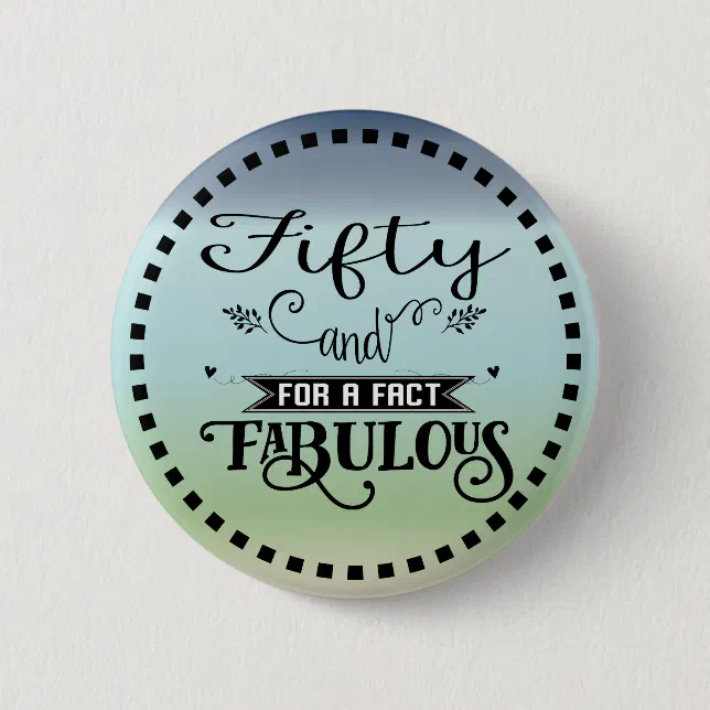 Elegant and Pretty 50th Birthday Button | Zazzle