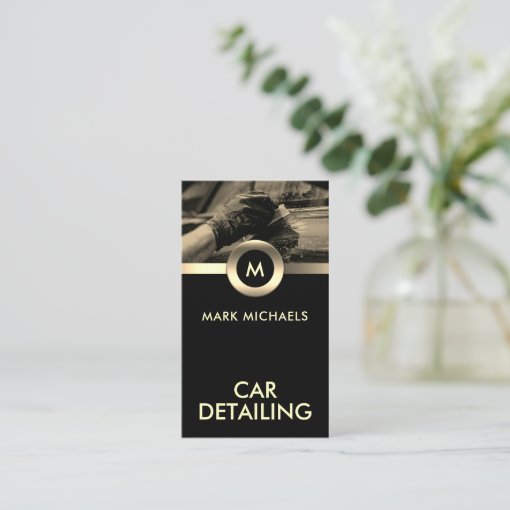 Elegant and professional car detailing business ca business card | Zazzle