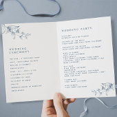 Elegant and Simple, Blue Wedding Program | Zazzle
