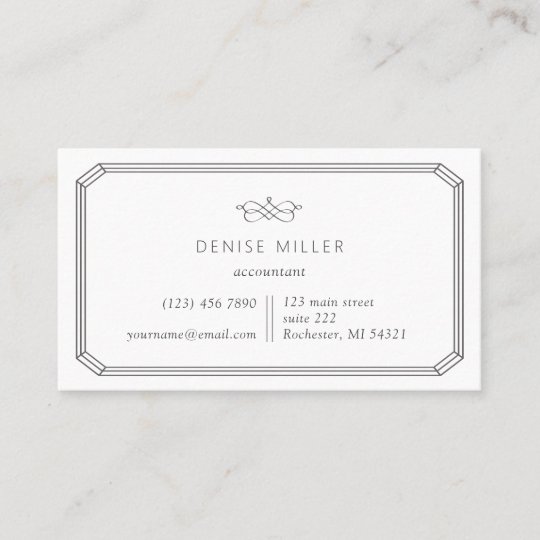 Elegant and simple classic frame business card | Zazzle.com
