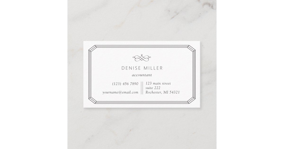 Elegant and simple classic frame business card | Zazzle
