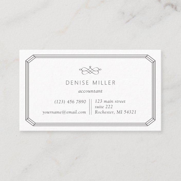 Elegant and simple classic frame business card | Zazzle.com