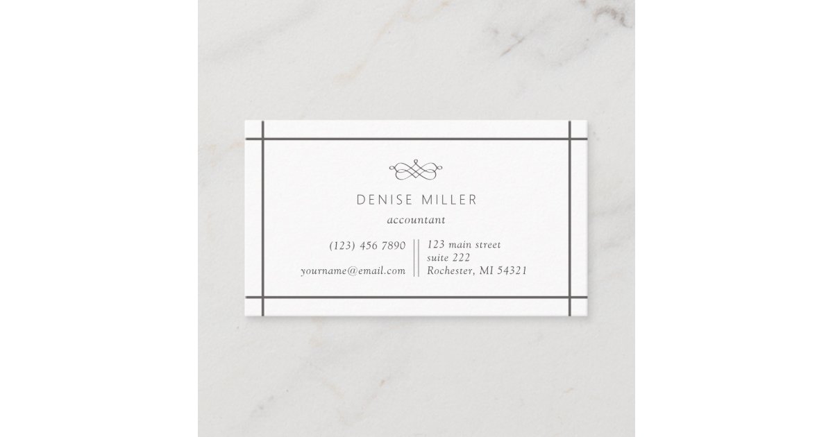 Elegant and simple classic frame business card | Zazzle