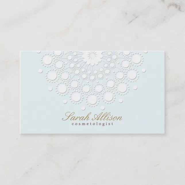Elegant and Simple Cosmetologist Light Blue Business Card | Zazzle
