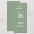 Elegant and simple green sage wedding reception Menu | Zazzle